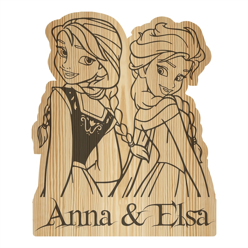 Anna & Elsa Laser Engraved Sign - Etsy
