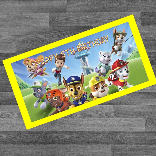 Paw Patrol Banner - Etsy UK