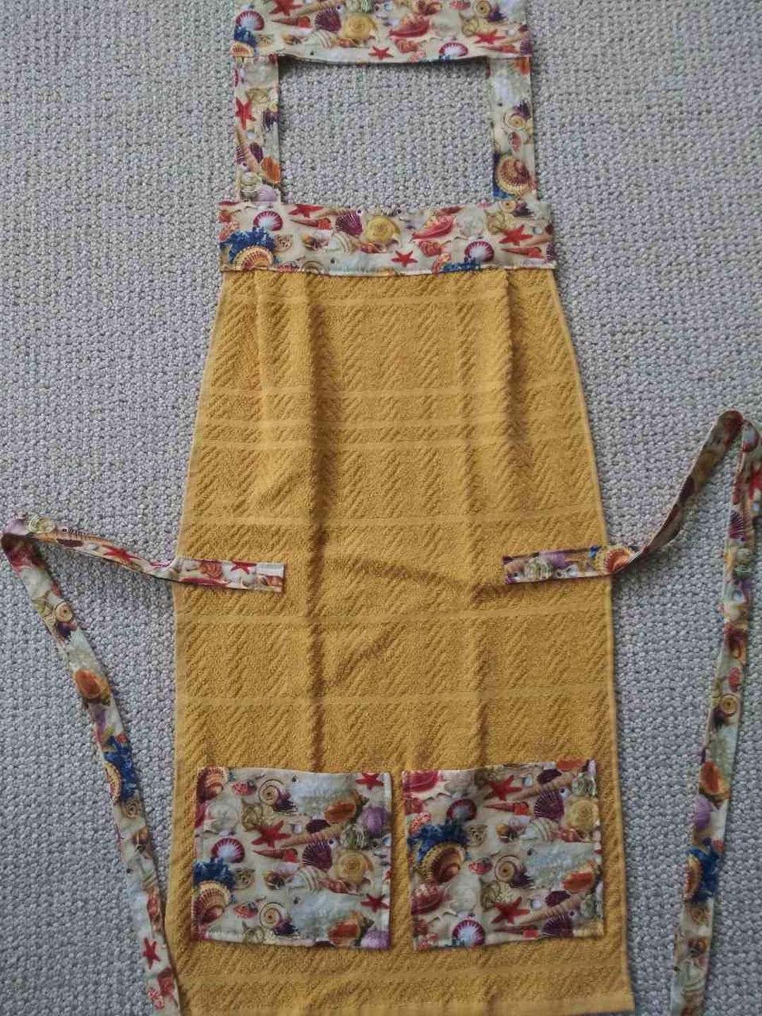 Towel Apron , Full Length Terry Cloth Apron, Slip Over Your Head With ...