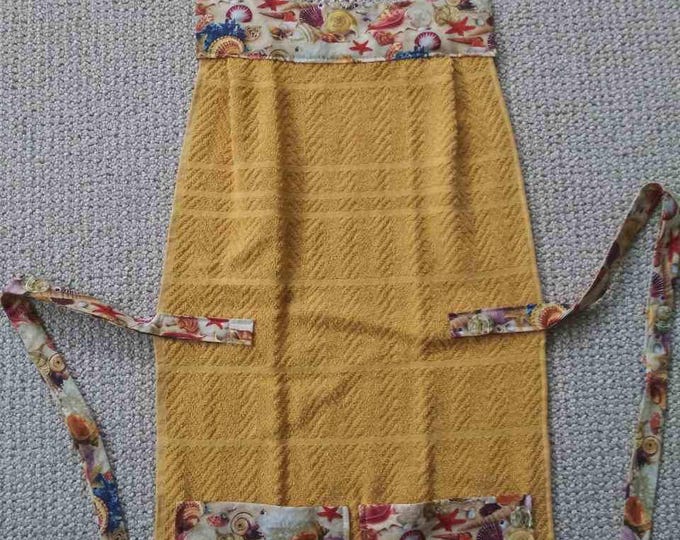 Towel Apron , Full Length Terry Cloth Apron, Slip Over Your Head With ...