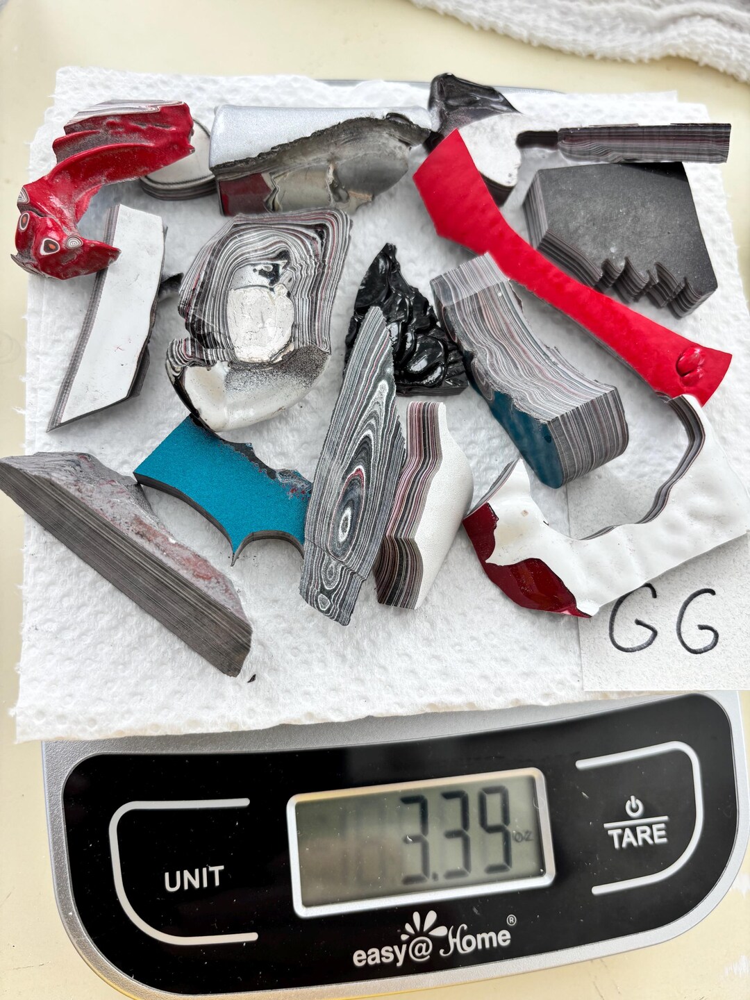 Rough , Raw Fordite From Detroit , Michigan 3.39 Ounces. 96 Gms. Slices ...