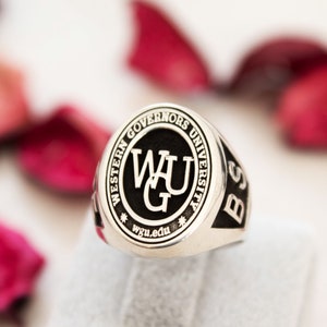 Coat of Arms Signet Ring, College Class Ring, Graduation Ring, Family ...