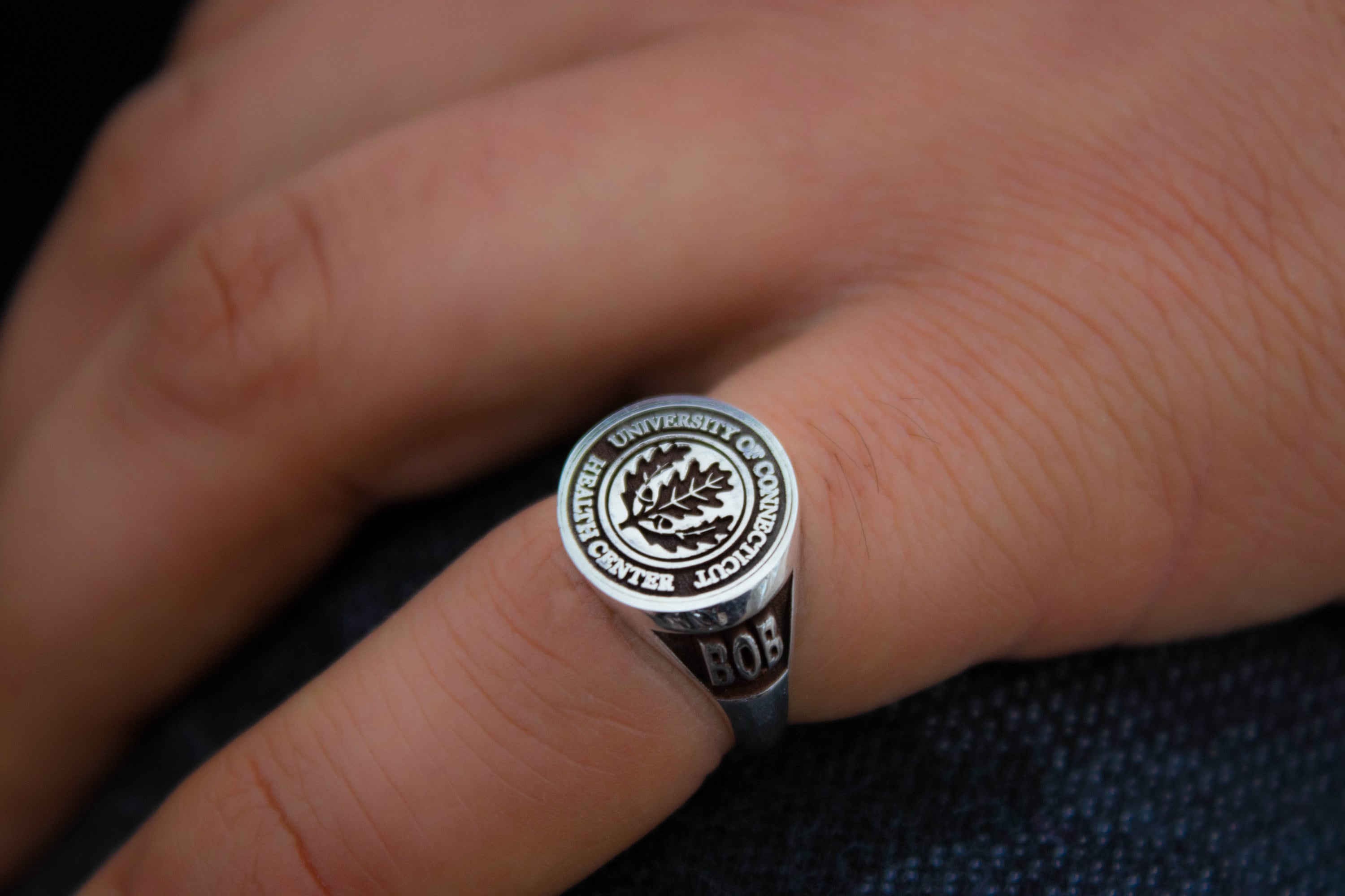Custom Signet Ring University Logo Ring Silver Graduation - Etsy