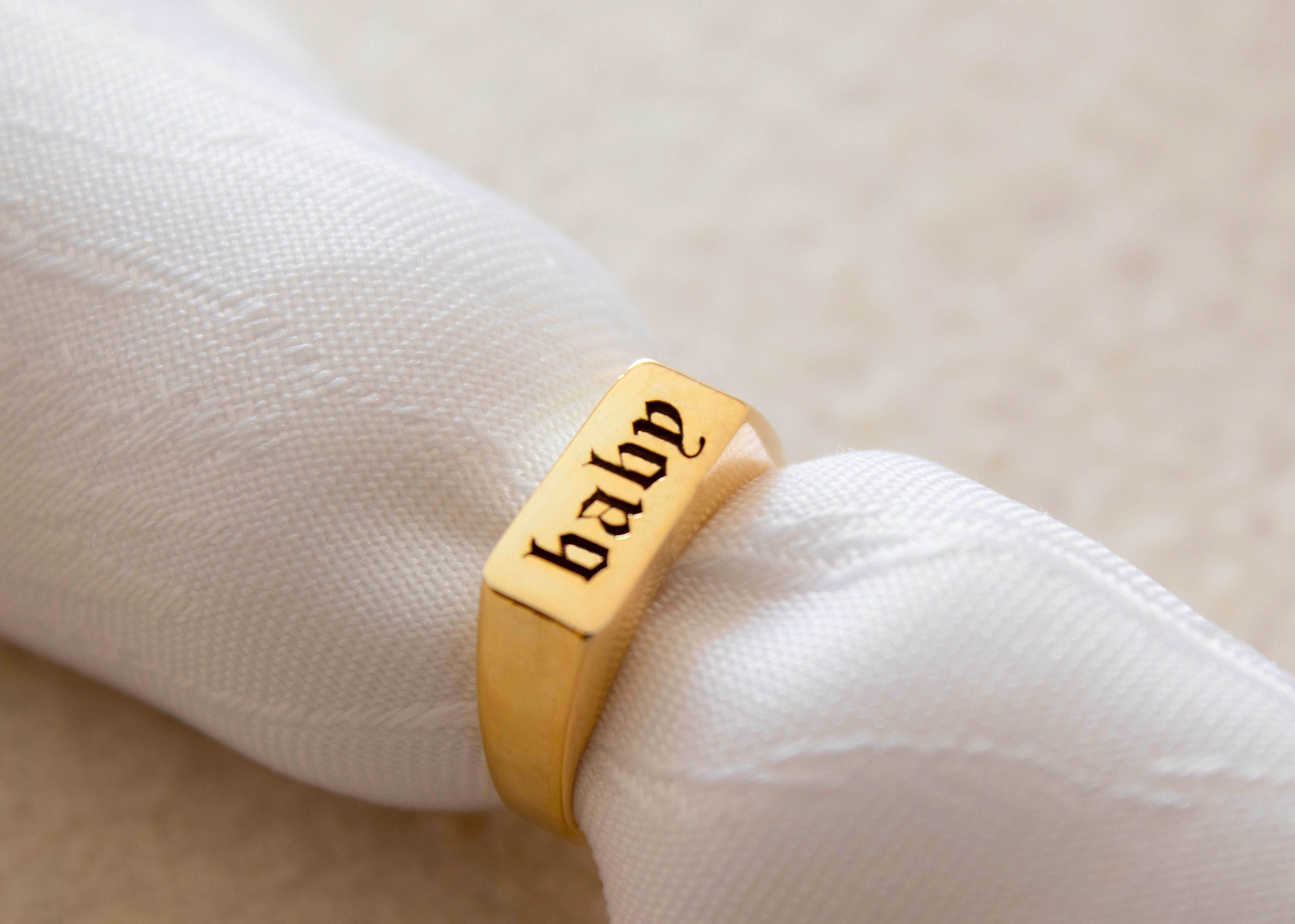 Old English Letter Ring Gothic Custom Name Ring Personalized - Etsy
