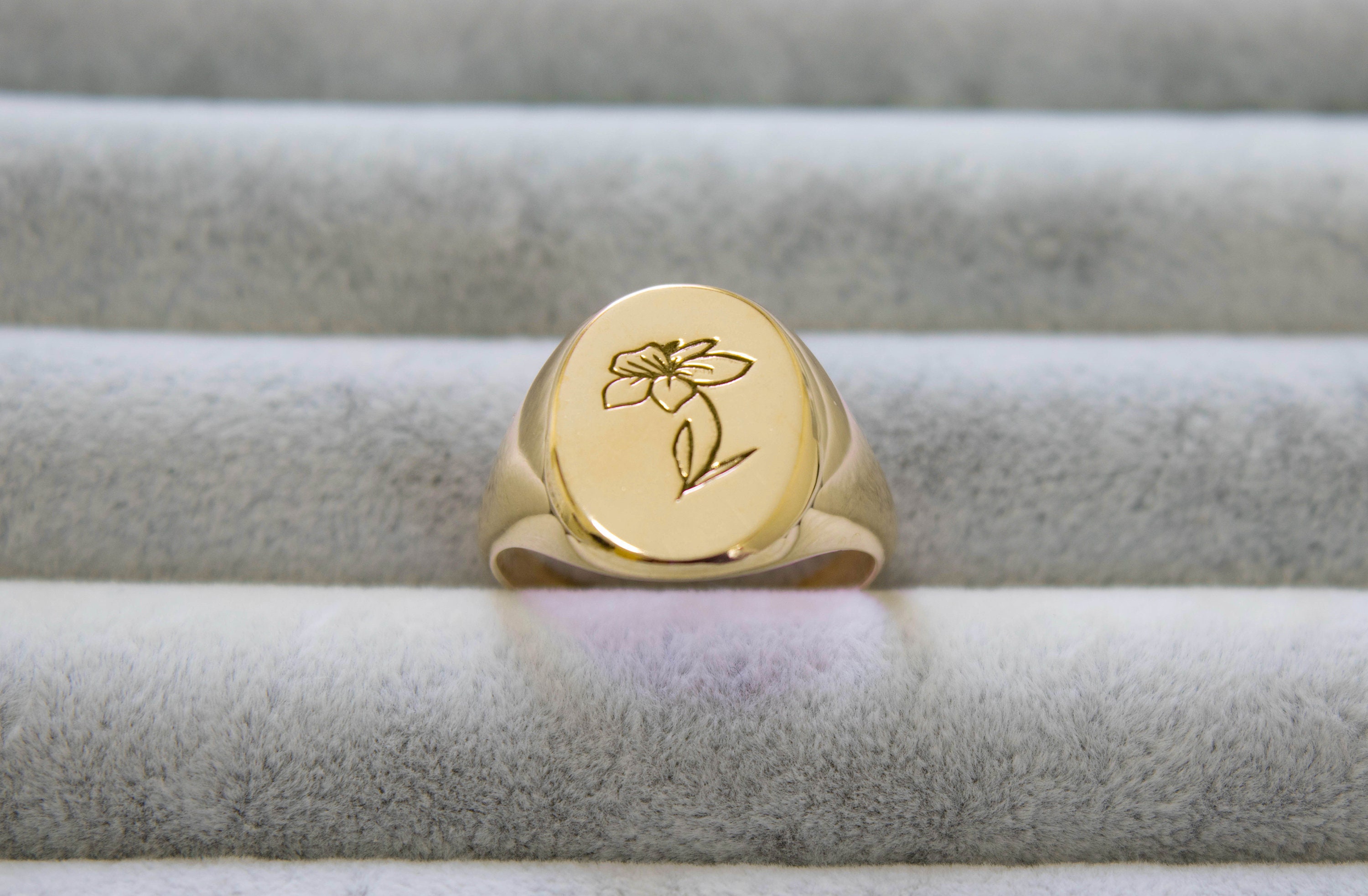 Personalized Birth Flower Ring Custom Ring Birth Flower Ring | Etsy