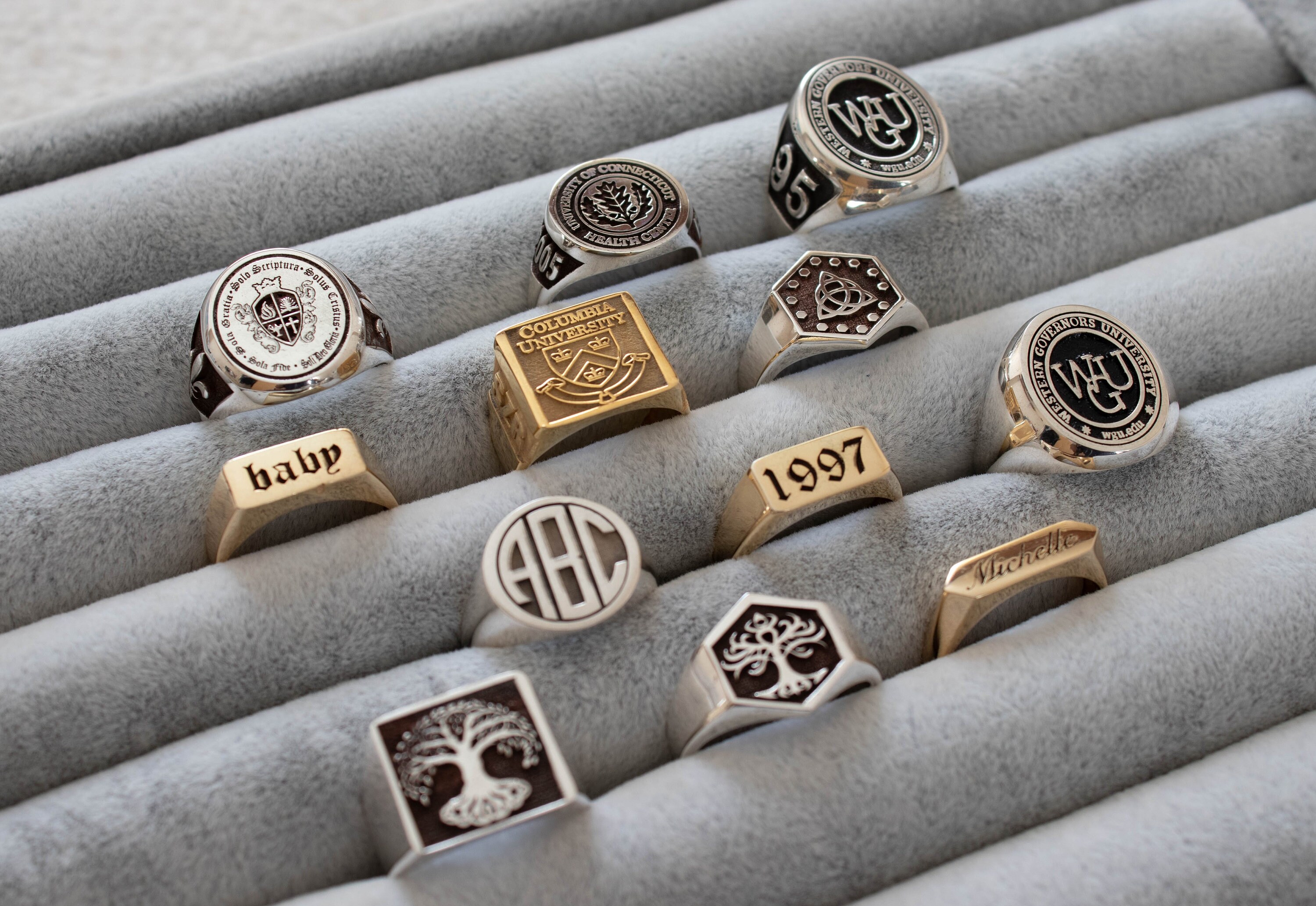 Custom Signet Ring University Logo Ring Silver Graduation - Etsy