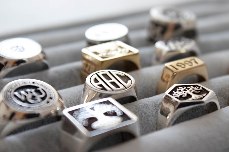 High School Class Ring Custom Engraving Personalized Signet | Etsy