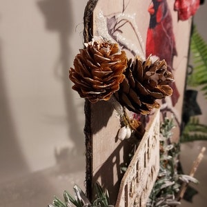 Handcrafted Cardinal Bird Wood Decor. Vignette Wall or Easel Display ...