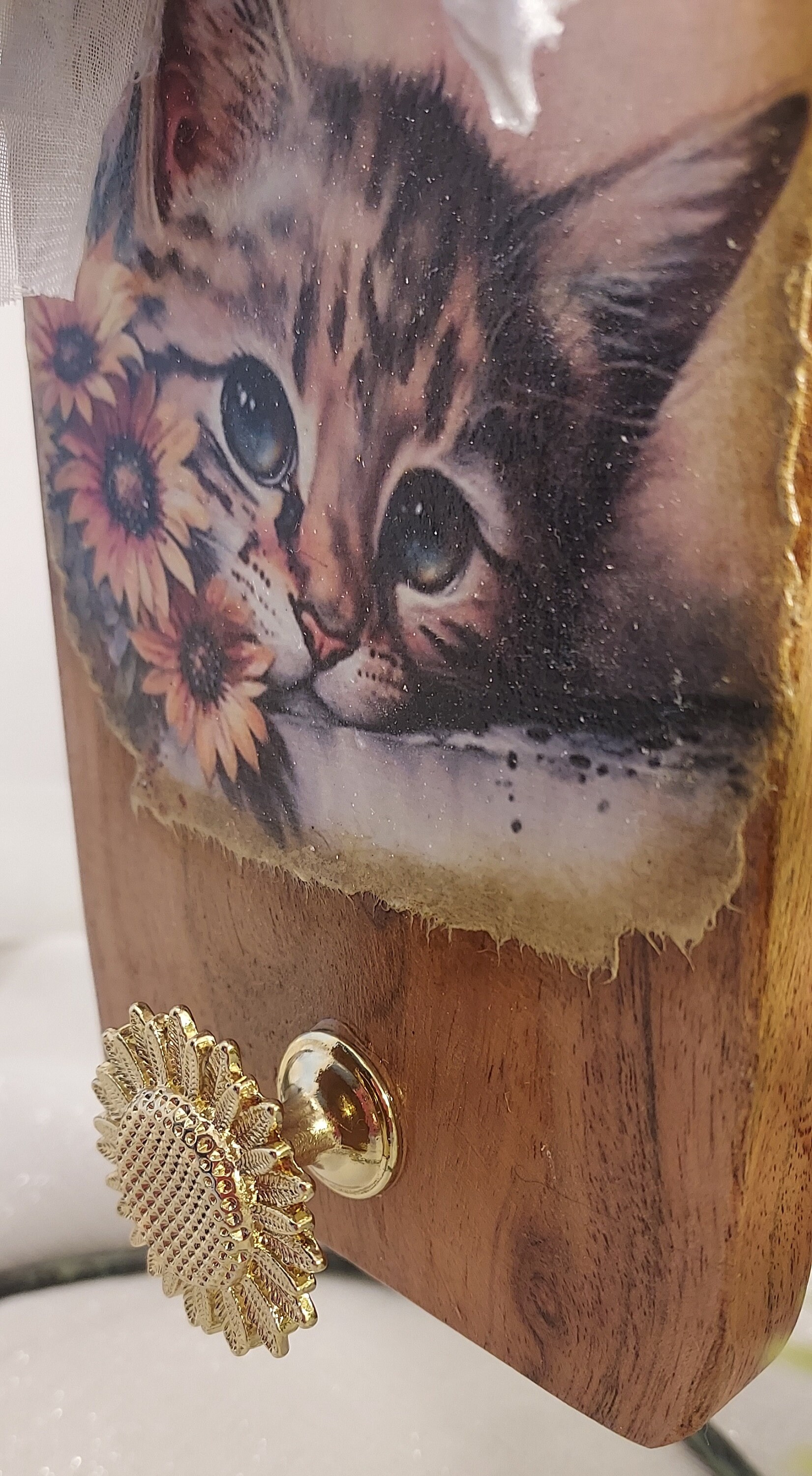 Cat / Kitten Cutting Board Decoration. Handcrafted Country - Etsy