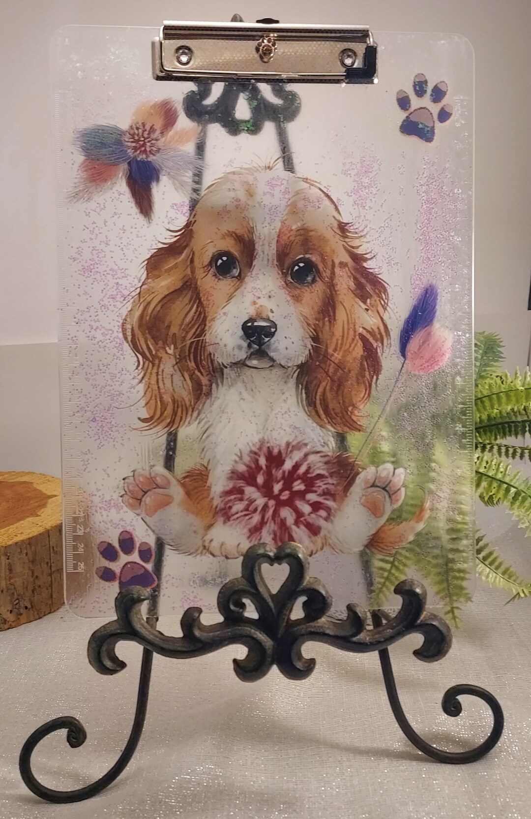 Cocker Spaniel Dog Clipboard. Adorable Handcrafted Puppy Design. Clear ...
