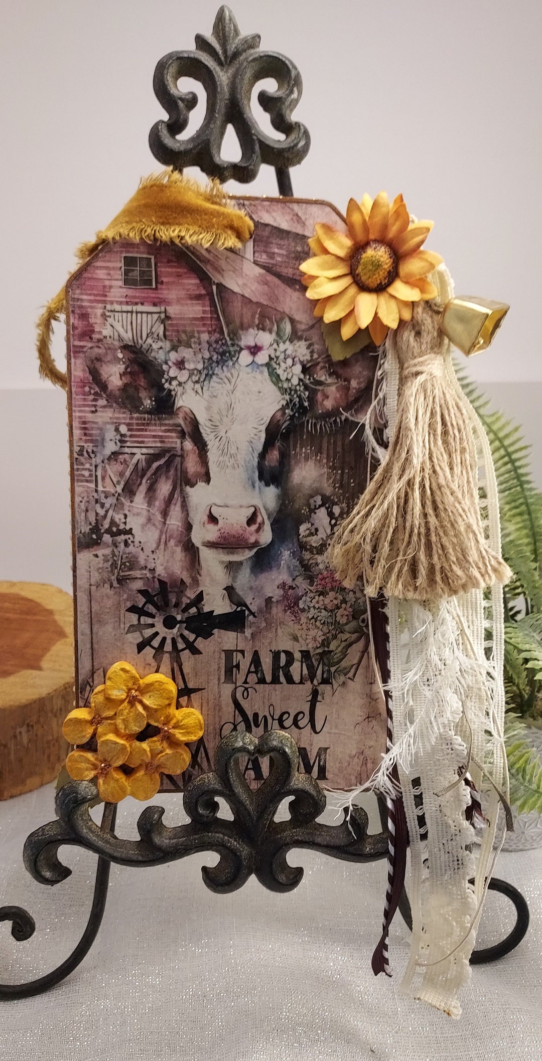 Handcrafted Cow Farmhouse Decor. Wood Door Hanger Wall - Etsy