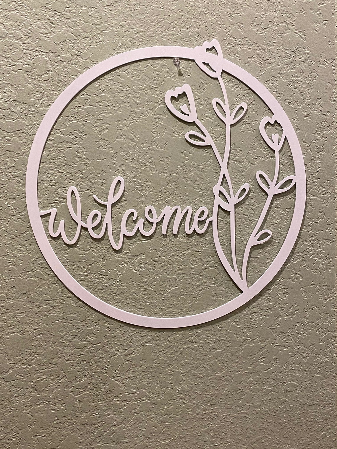 Metal Flower Welcome Sign - Etsy