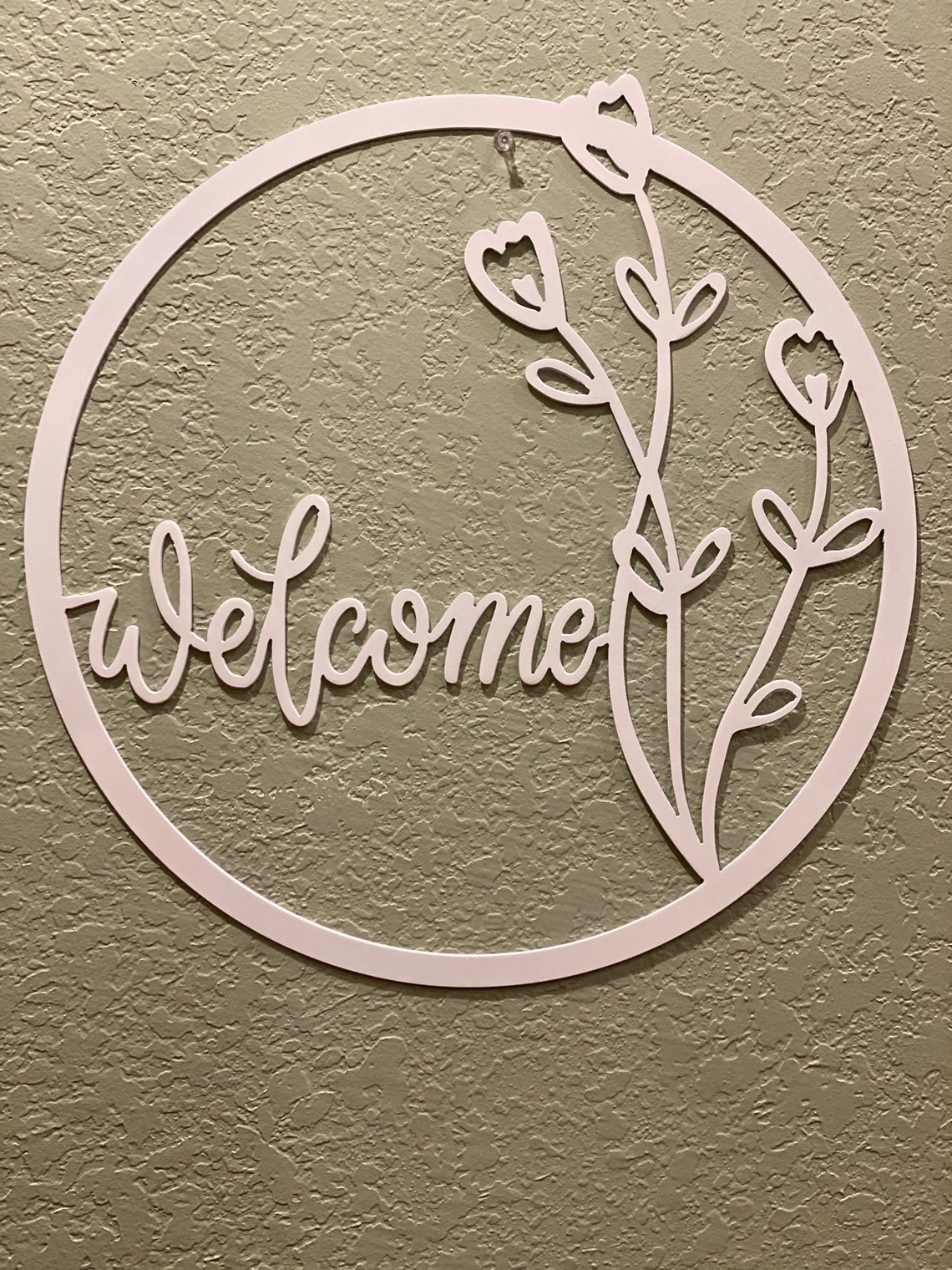 Metal Flower Welcome Sign - Etsy