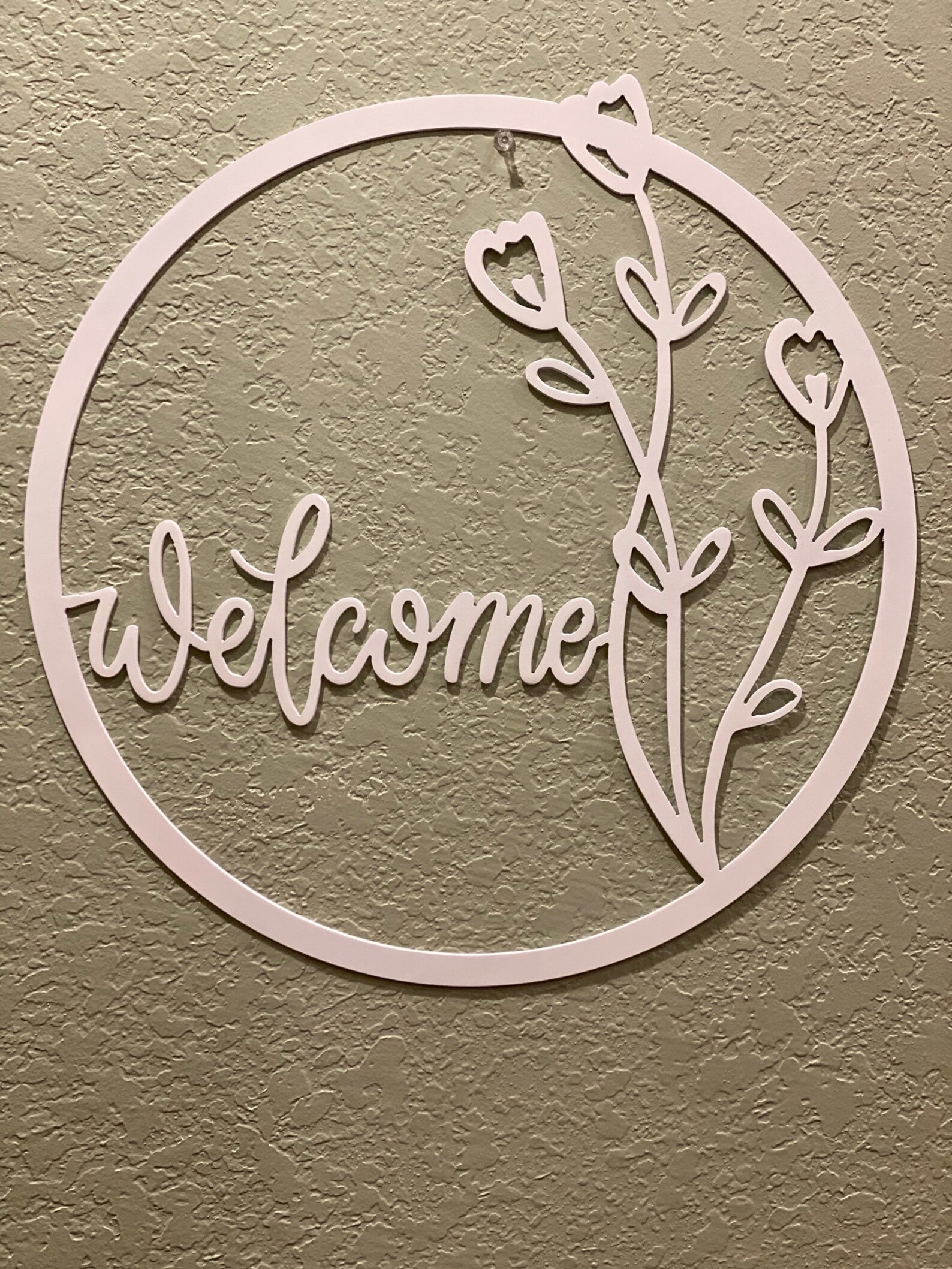 Metal Flower Welcome Sign - Etsy