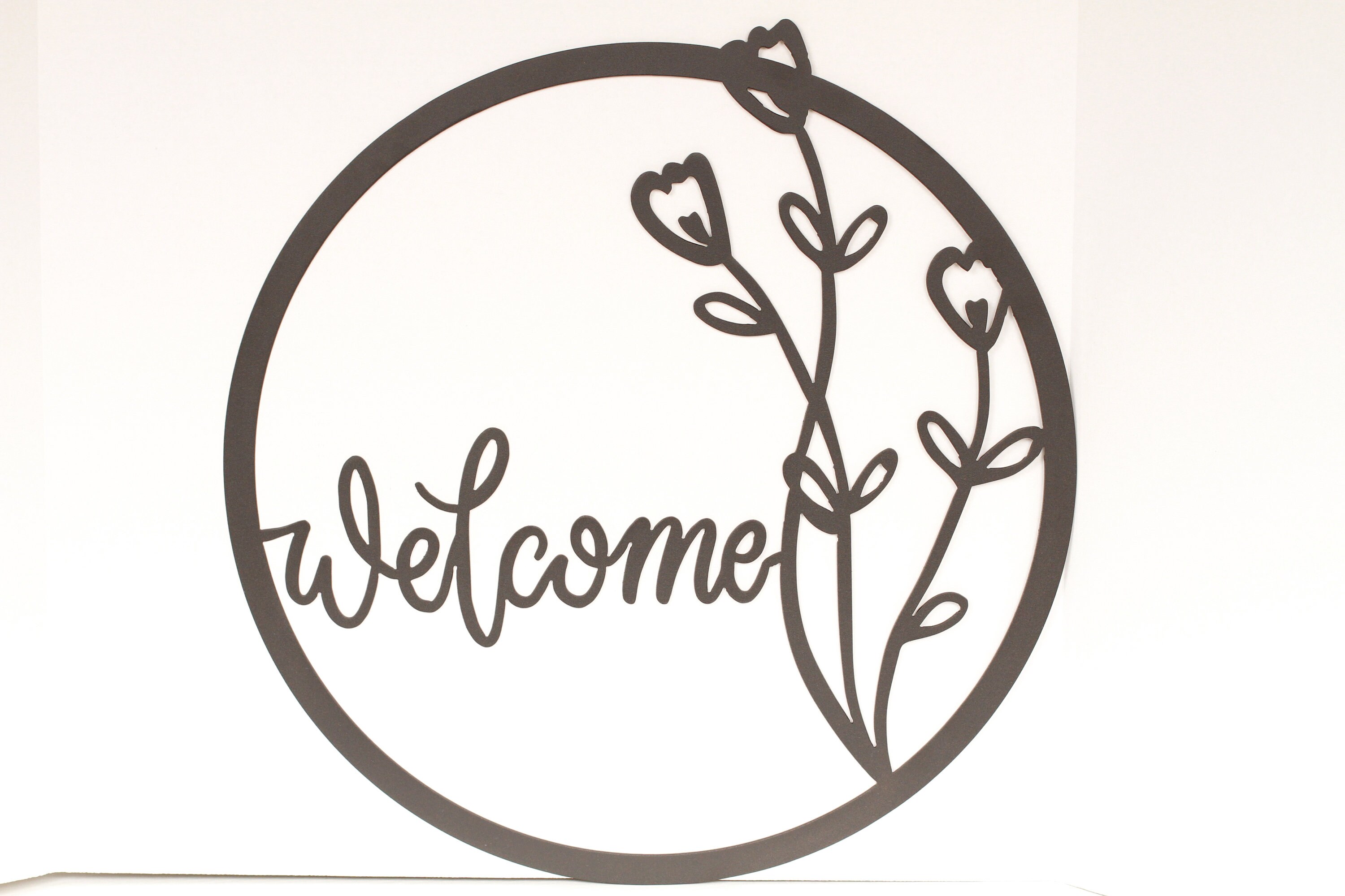Metal Flower Welcome Sign - Etsy