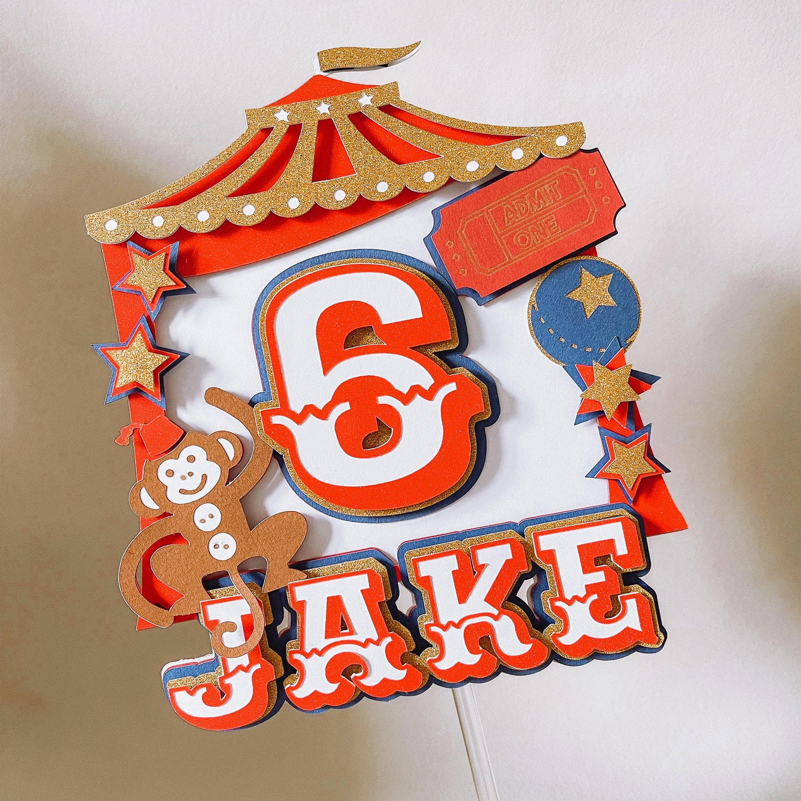 Personalised Circus 3D Cake Topper Circus Cake Topper - Etsy UK