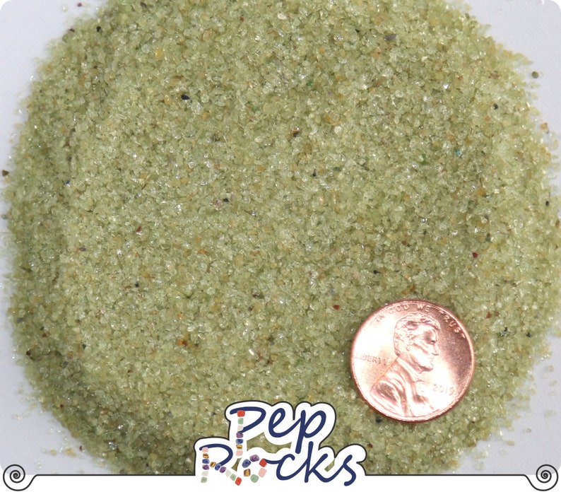 Peridot - Crushed Medium Gemstone Sand. Great for Art, Jewelry, Wood ...