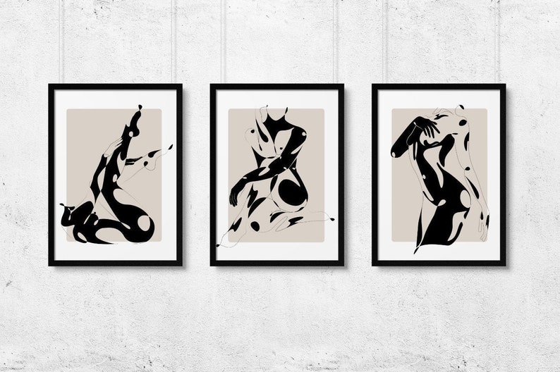 Abstract Female Nude Erotic Art Prints Black And White Art Nude