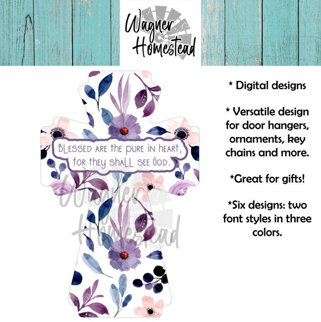 The Beatitudes “blessed Are the Pure in Heart” Matthew 5:1-10-cross ...