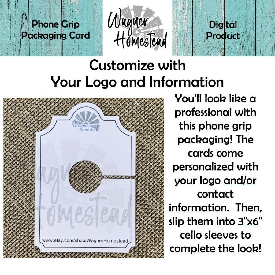 Embellishments PRINT & CUT Small Phone Grip Display Card Template ...