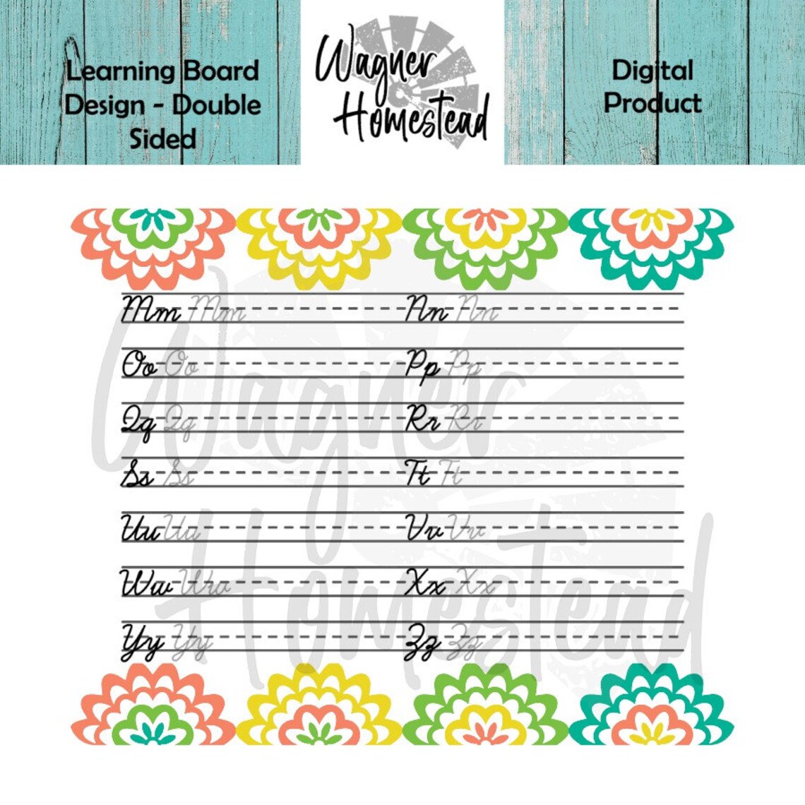 Writing in Cursive Learning Board Tracing Board: Sublimation | Etsy