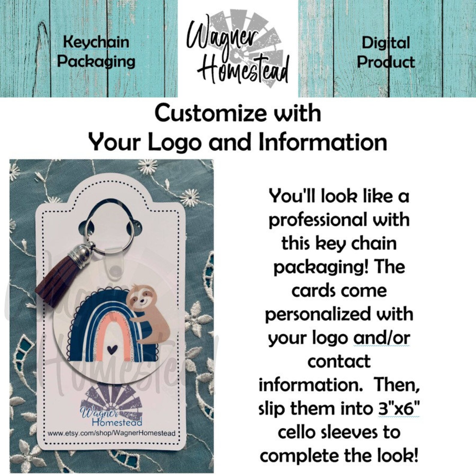 Key Chain Display Packaging Card Instant Digital Download | Etsy