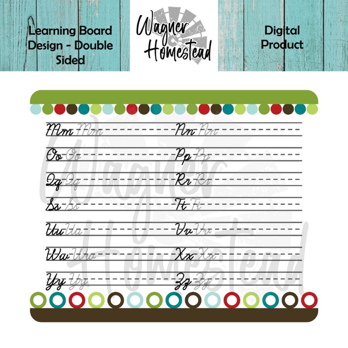 Writing in Cursive Learning Board Tracing Board: Sublimation - Etsy