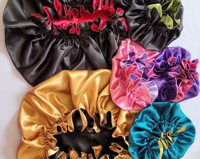 Two Toned Satin Reversible Baby Bonnets - Etsy