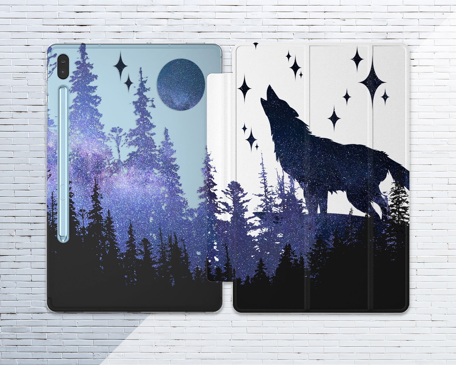 Full moon Tablet Case 12 in Night Wolf Galaxy Tab A 10.5 | Etsy