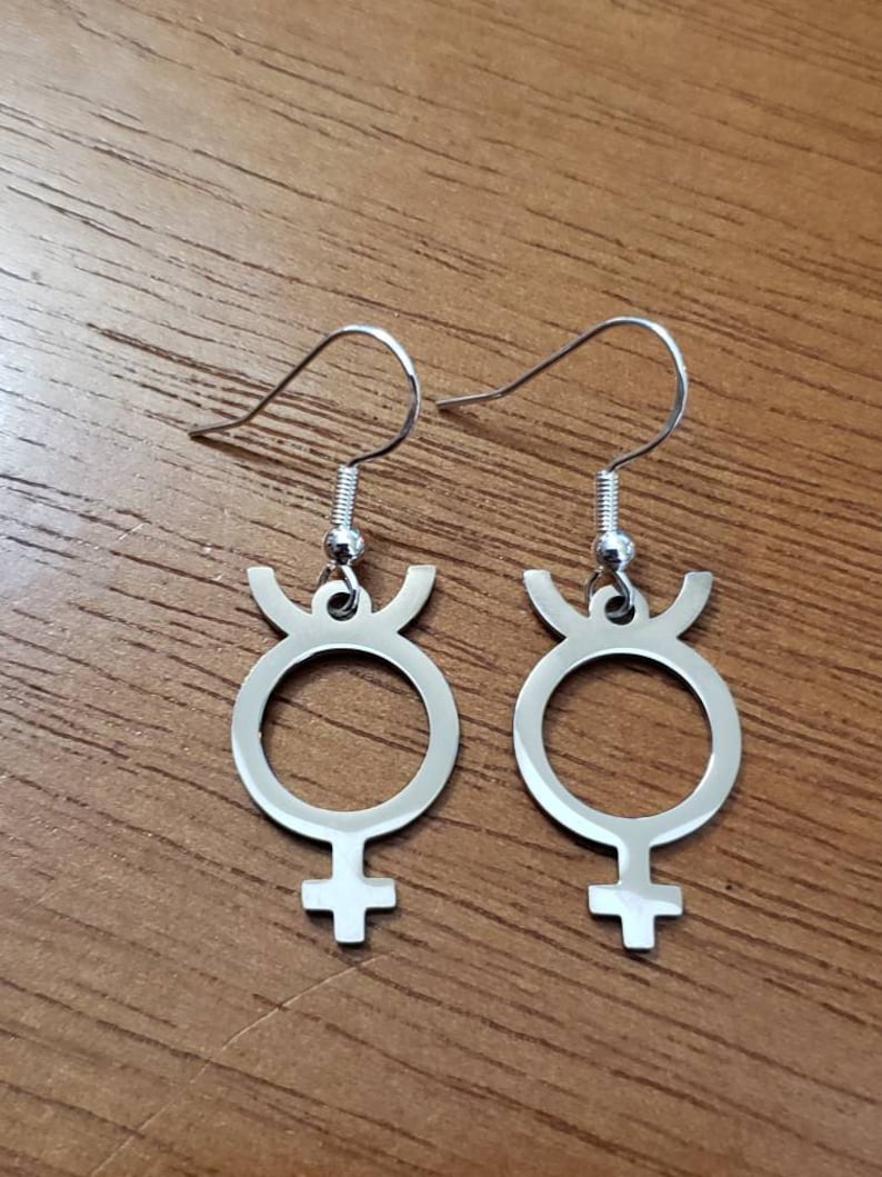 Mercury Symbol Earrings - Etsy