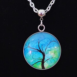 Blue Sky With Green, Tree Necklace - Etsy