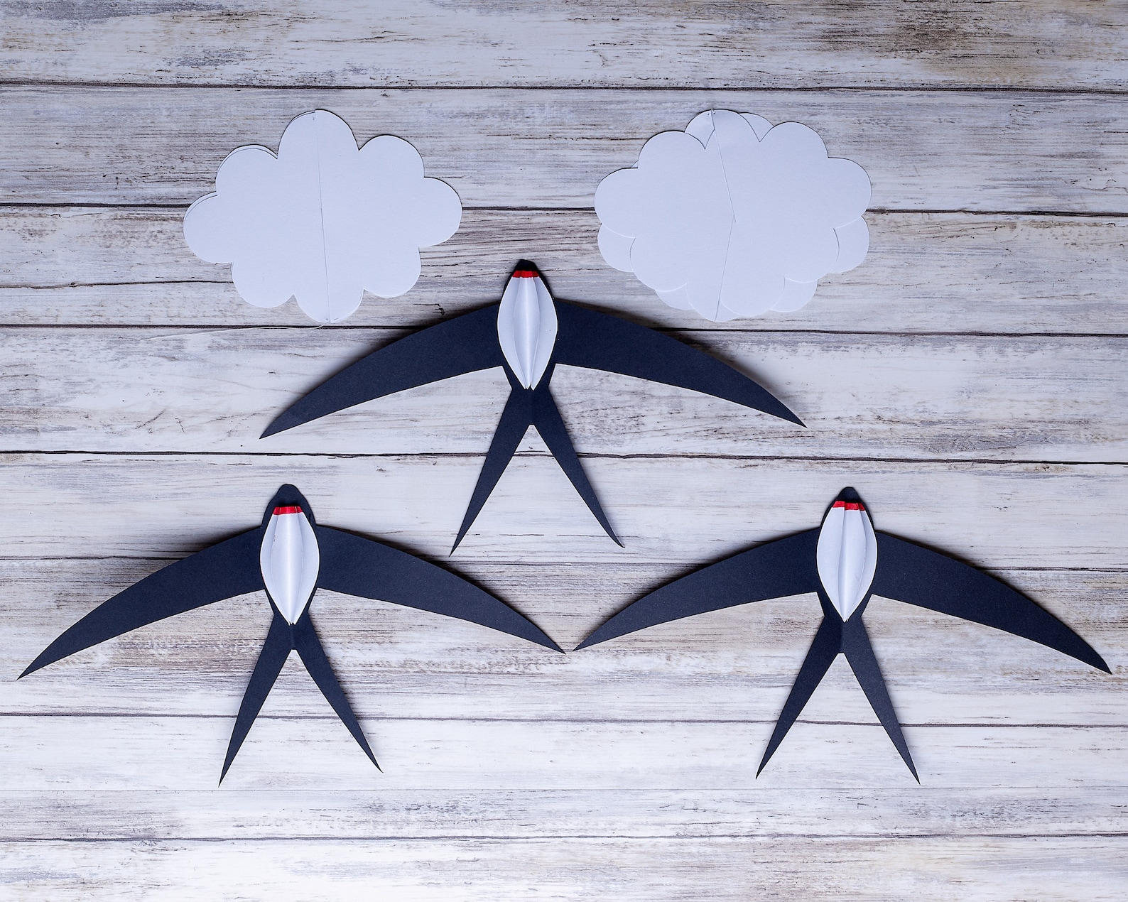 Swallow Bird Mobile DIY Pattern – Black & White High Contrast Flying ...