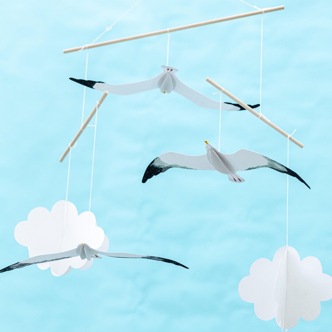 Seagull Mobile DIY Kit, Montessori High-contrast Baby Toy, Black and ...