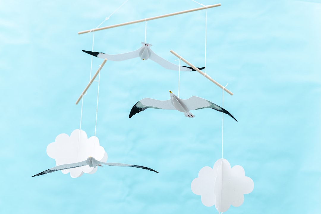 Seagull Mobile, DIY Baby Mobile, Montessori Mobile, Black and White ...