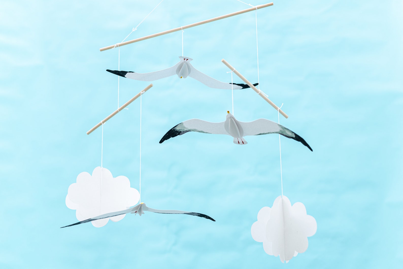 Printable Seagull Baby Mobile Template: Ocean-inspired Paper Bird ...