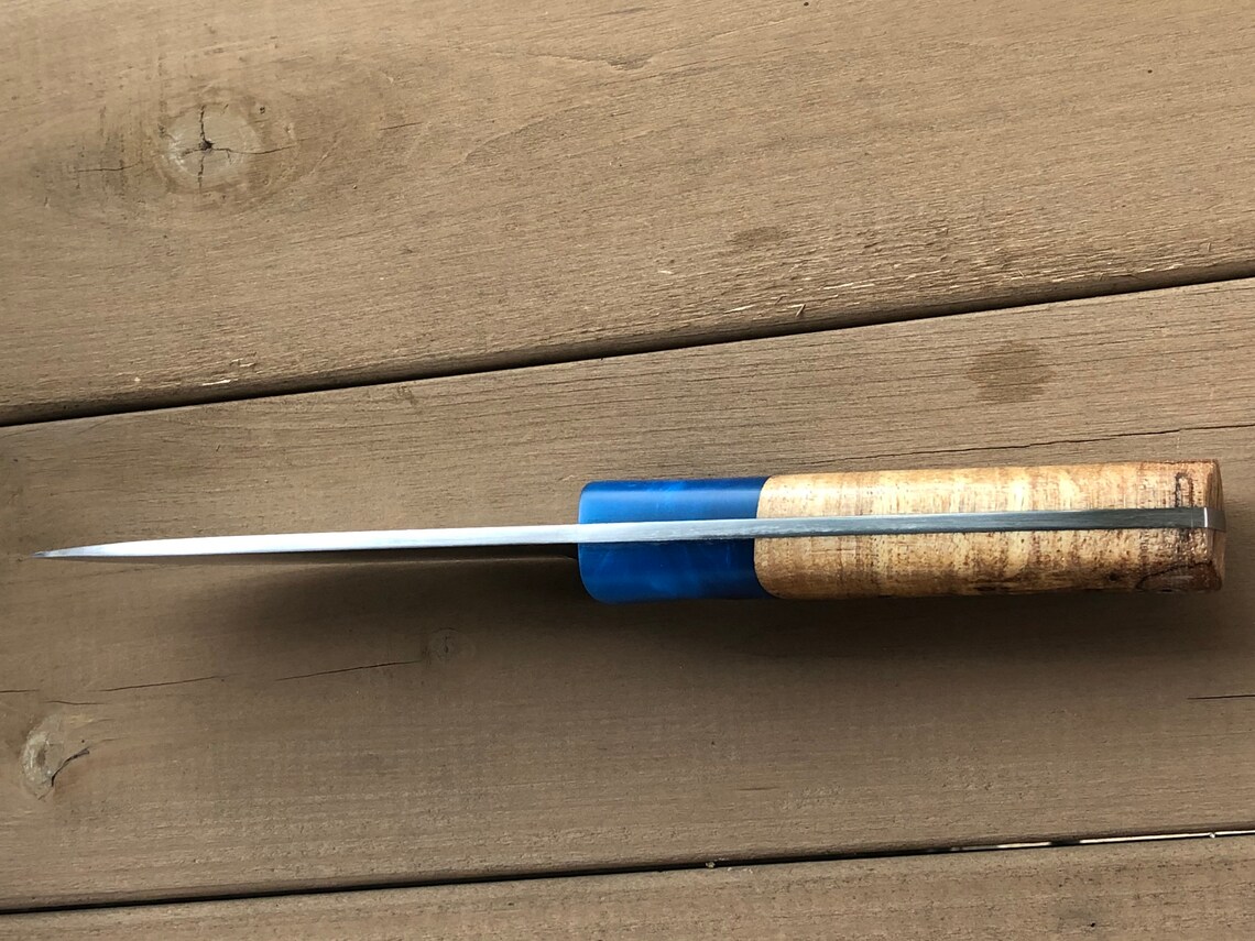 9 Inch Handmade Drop Point Fixed Blade Knife with Leather | Etsy