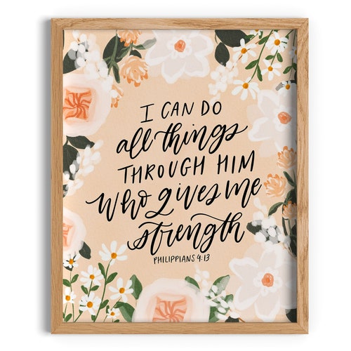 I Can Do All Things Through Christ Bible Verse Wall Art | Etsy