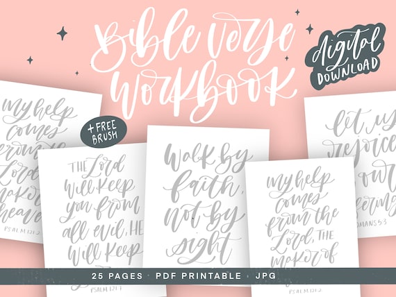 Bible Verse Lettering Practice Workbook Procreate Ipad | Etsy
