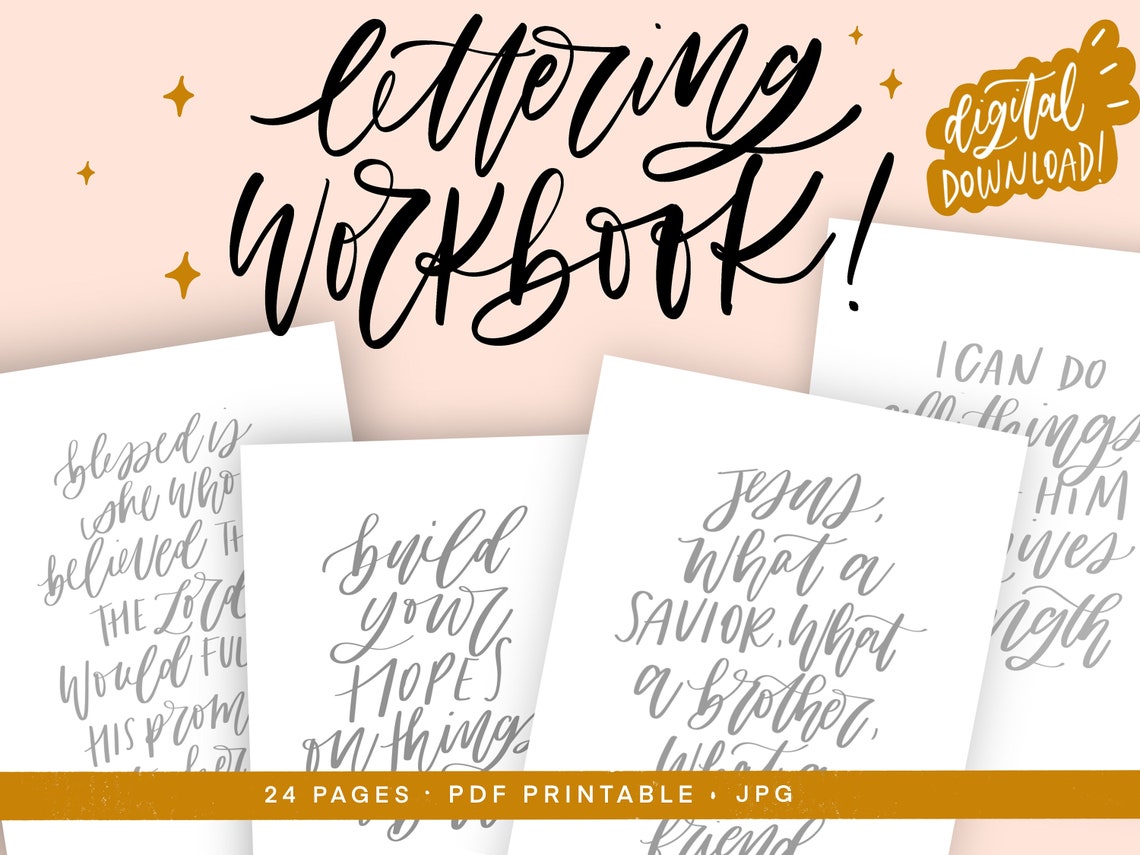 Lettering Workbook Procreate iPad Lettering Workbook | Etsy