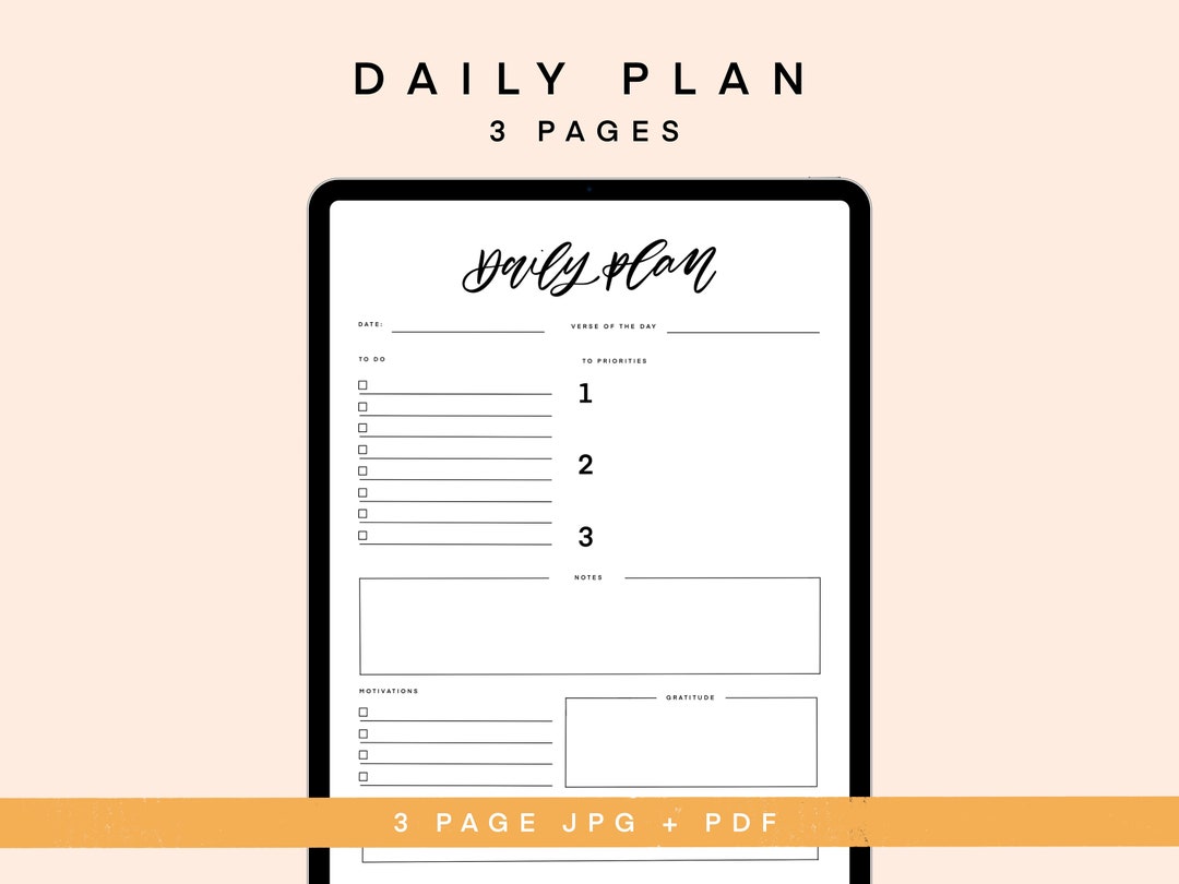 Daily Plan / Prayer Journal / Digital Download / Christian Planner - Etsy
