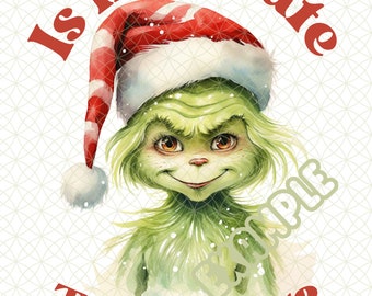 Cute Toddler Grinch, Watercolor, Clipart, PNG, Grinchmas, Dear Santa ...
