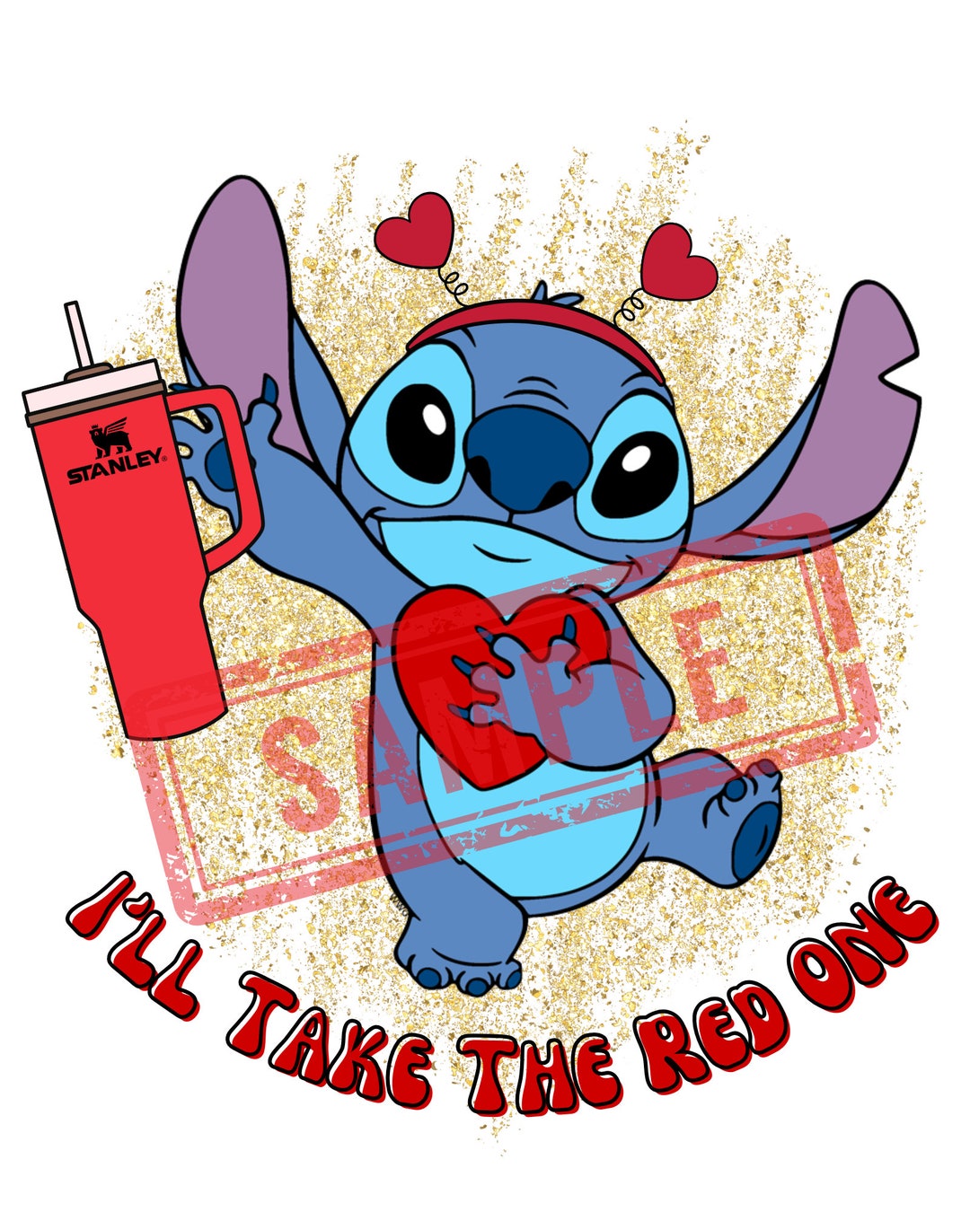 Valentines Stitch PNG, the Red One, Stanley Tumbler (digital Download ...
