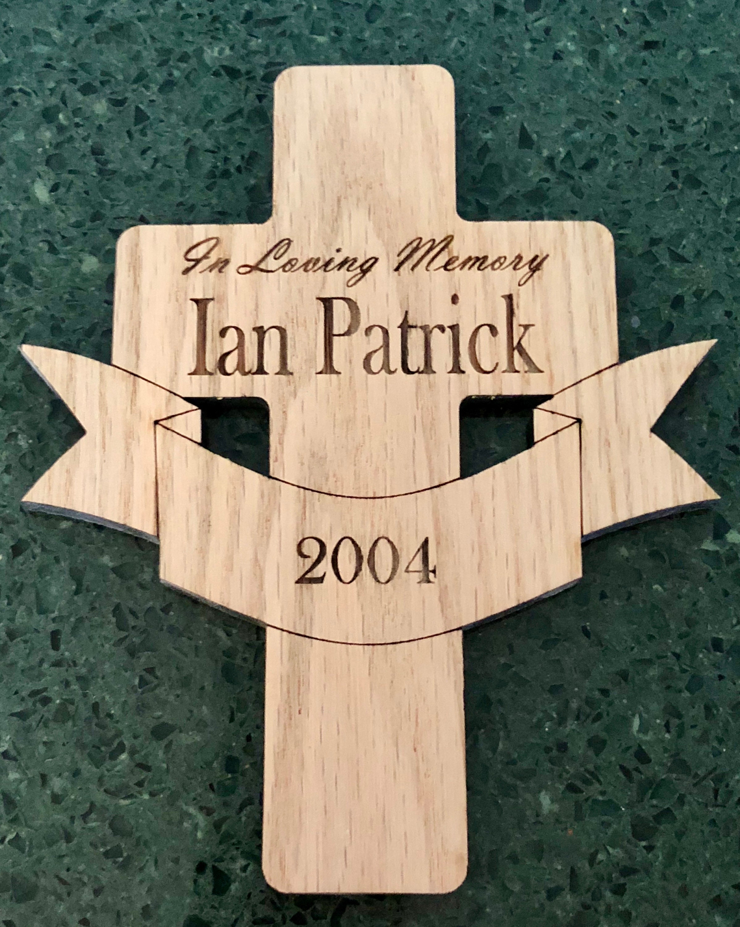 Personalized Memorial Cross With Banner Ornament - Etsy