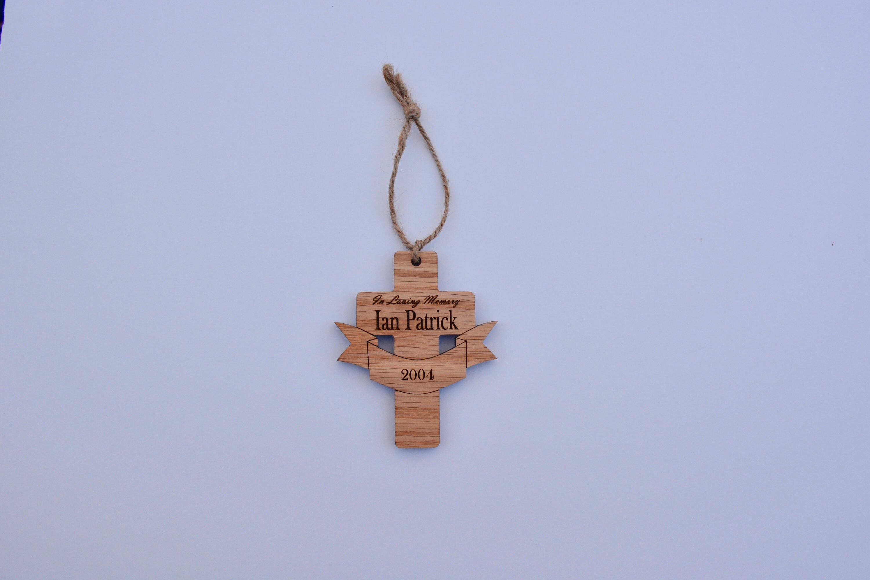 Personalized Memorial Cross With Banner Ornament - Etsy