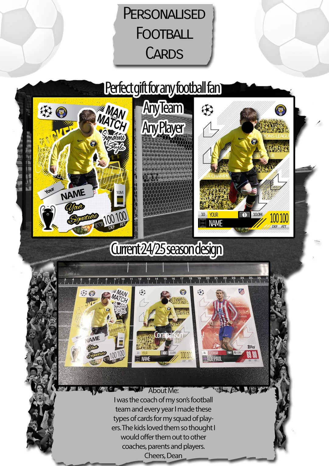 Personalised Digital Football Cards - Etsy