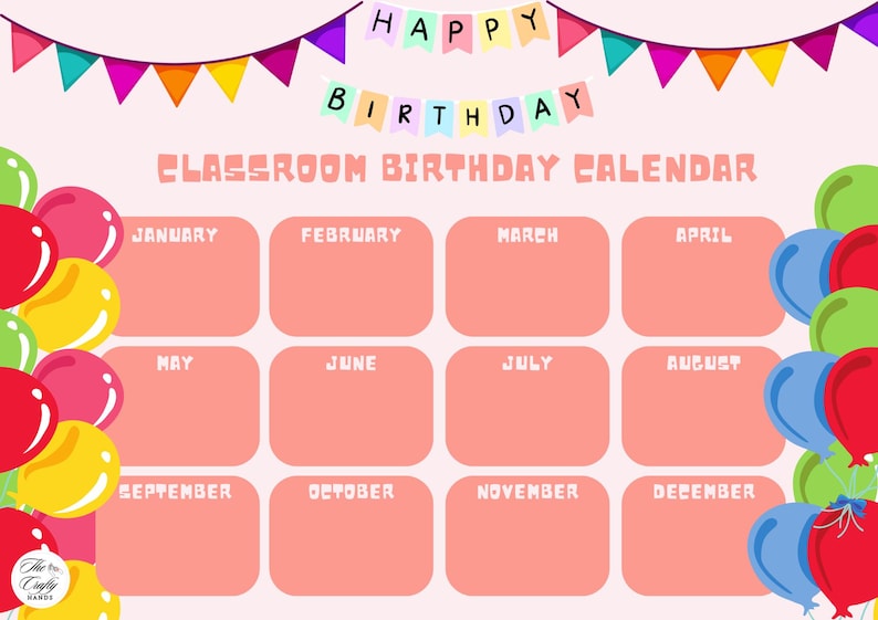 Classroom Birthday Calendar - Etsy