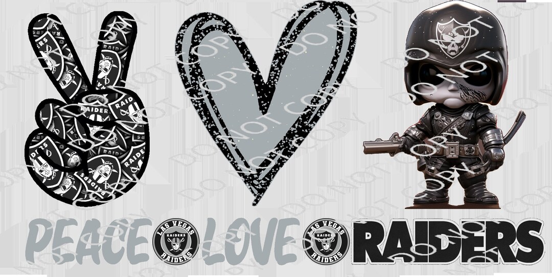 Peace, Love, Raiders Football Custom Transfer Ready to Press Full Color ...
