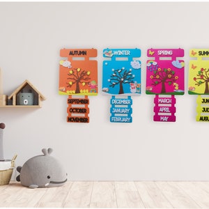 Four Seasons Wall Decoration Preschool - Early Education Set - Kids ...