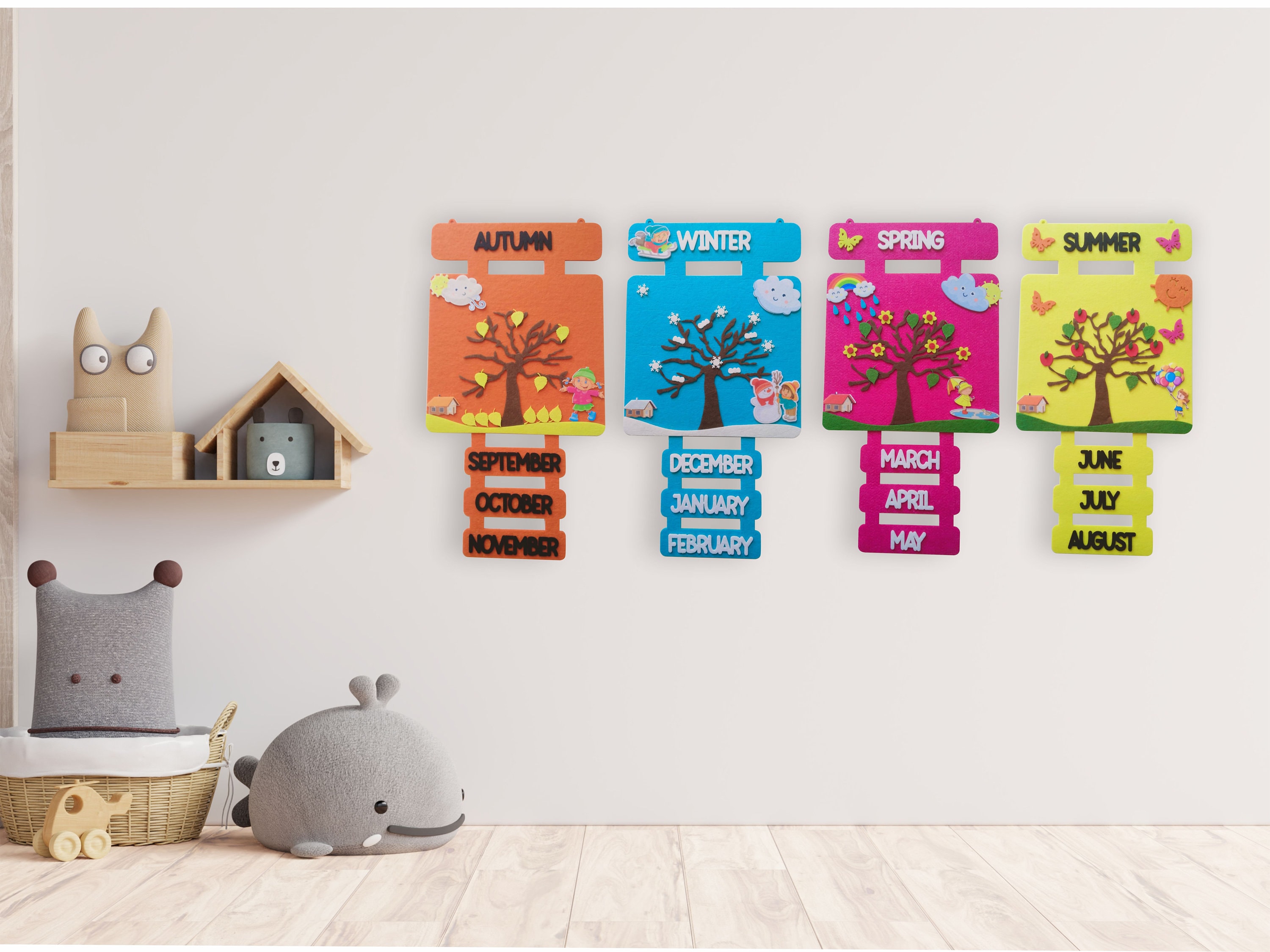 Four Seasons Wall Decoration Preschool - Early Education Set - Kids ...