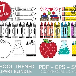Teacher Themed Clip Art Bundle | Commercial License | Glowforge Cut ...